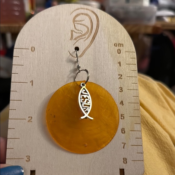 Handmade | Jewelry | New Handcrafted Orange Seashell Disc Earring With ...